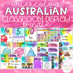 Watercolour Australian Classroom Display Bundle - NEW SOUTH WALES FONTS ...