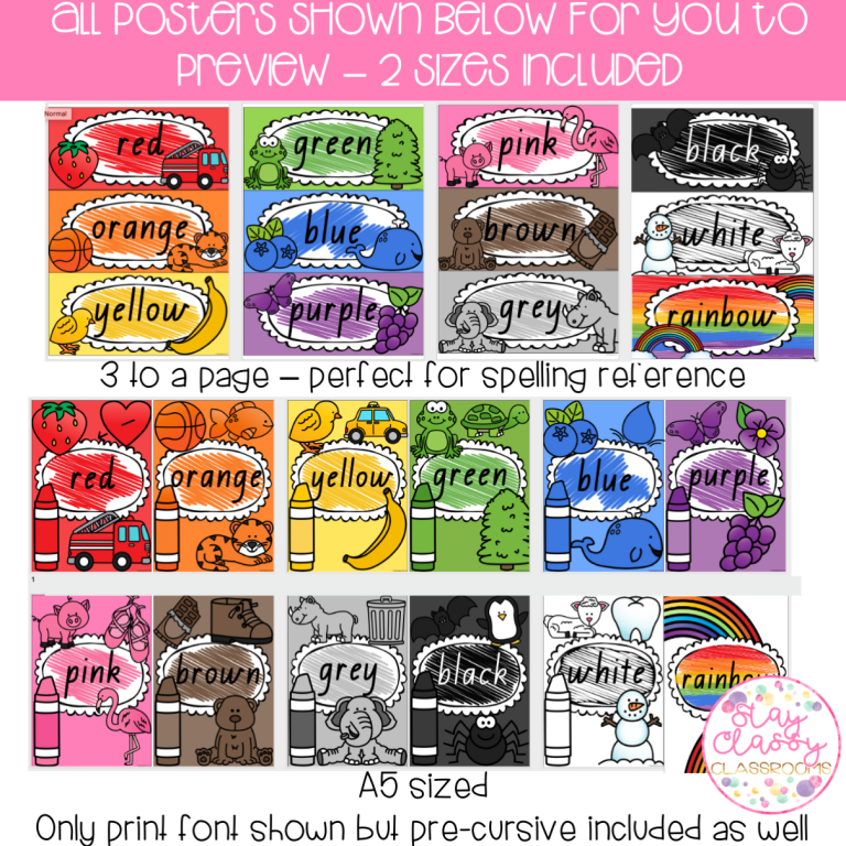Colour Posters - Stay Classy Classrooms