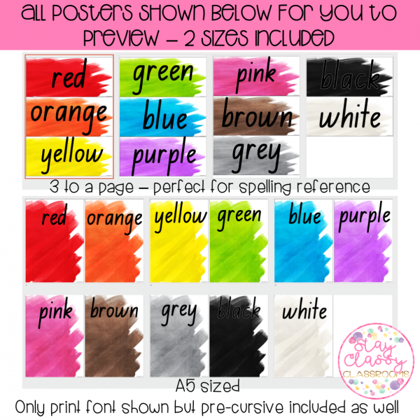 Colour Posters - Watercolour - Stay Classy Classrooms