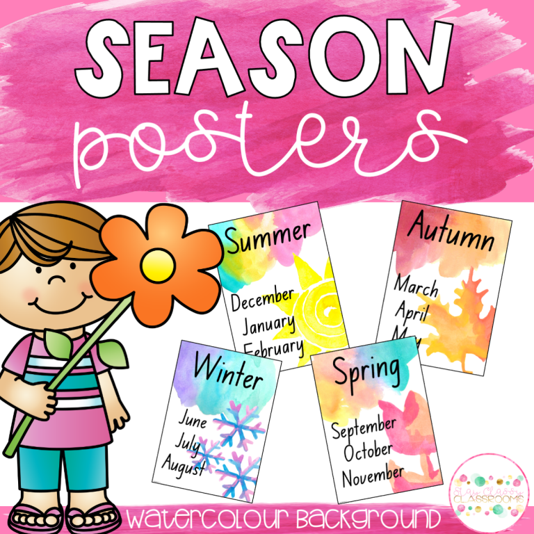 Watercolour Season Posters - Southern Hemisphere - Stay Classy Classrooms