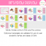 Watercolour Editable Birthday Display - Stay Classy Classrooms