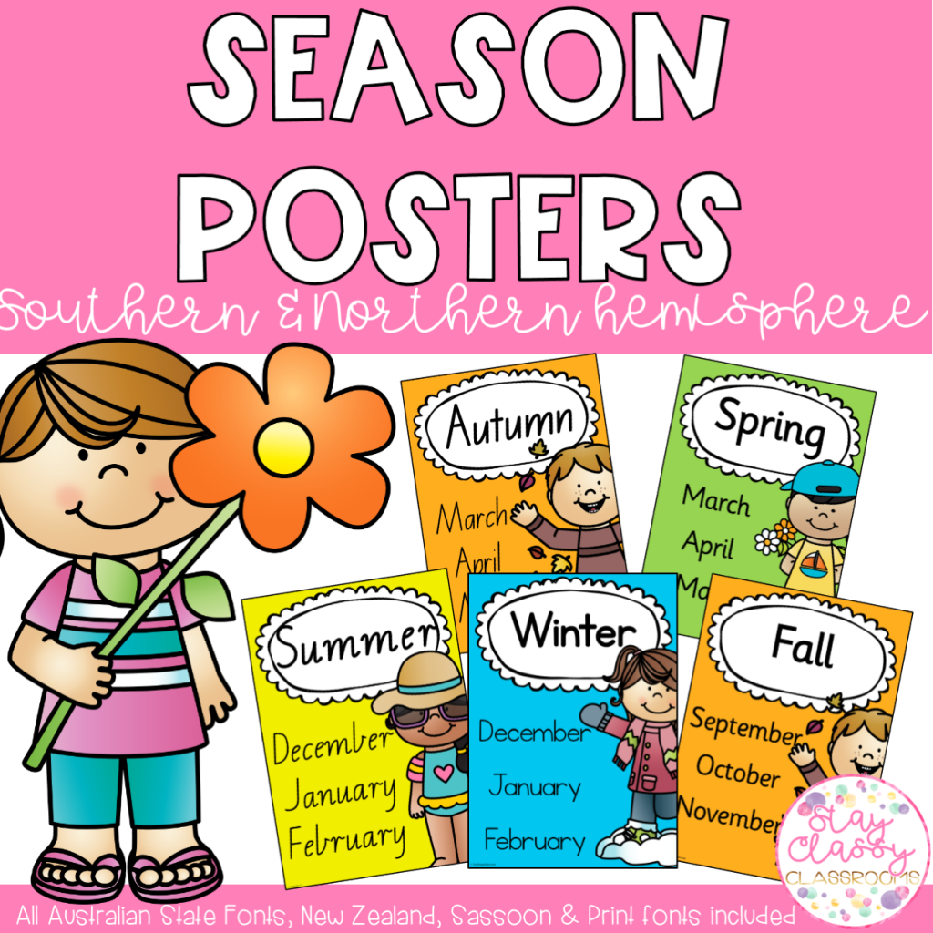 Season Posters - Southern & Northern Hemisphere - Stay Classy Classrooms