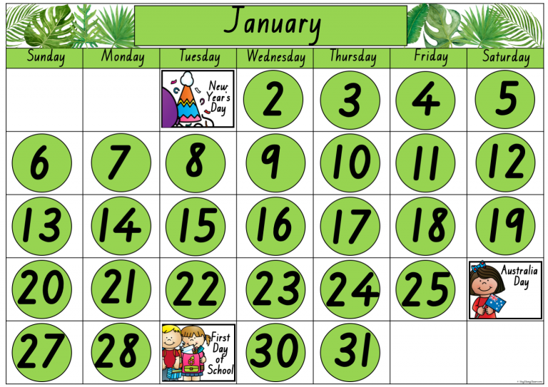 Australian Calendar Pack - Stay Classy Classrooms