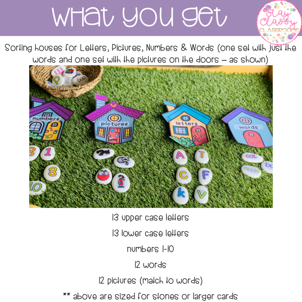 Letters, Numbers, Pictures and Words Sorting Stones - Stay Classy ...