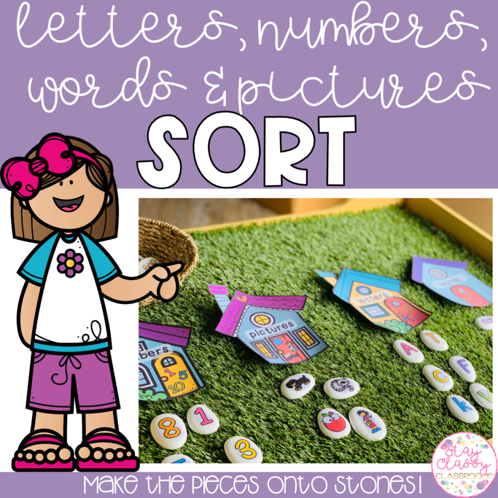 Letters, Numbers, Pictures and Words Sorting Stones - Stay Classy ...