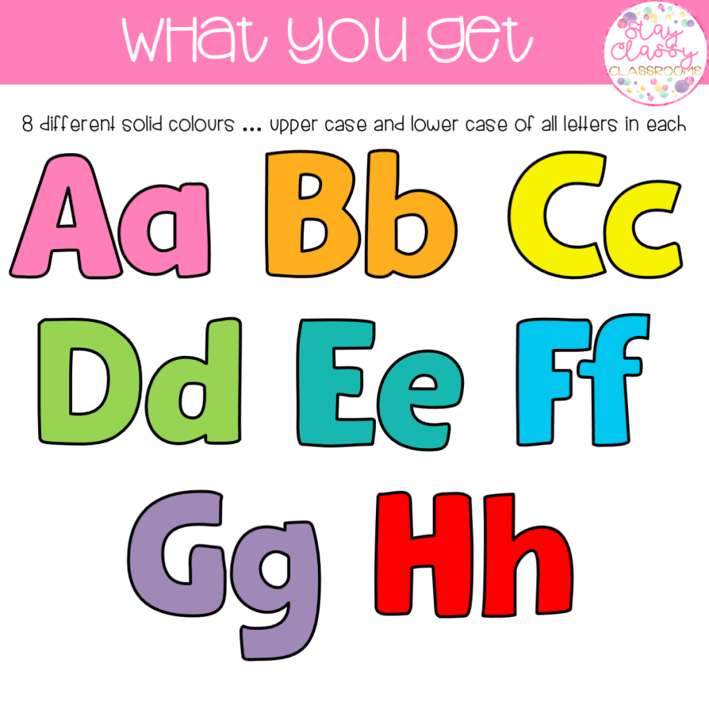 Rainbow Bulletin Board Letters - Stay Classy Classrooms