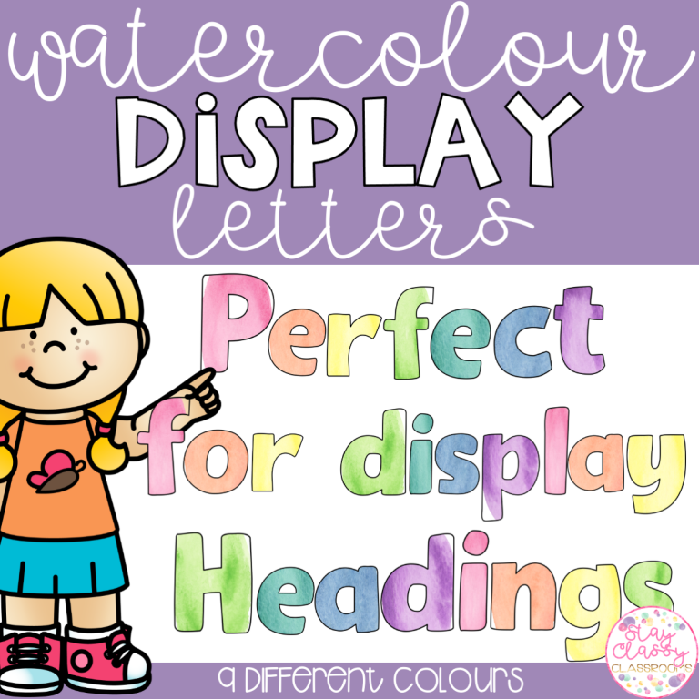 Watercolour Bulletin Board Letters - Stay Classy Classrooms