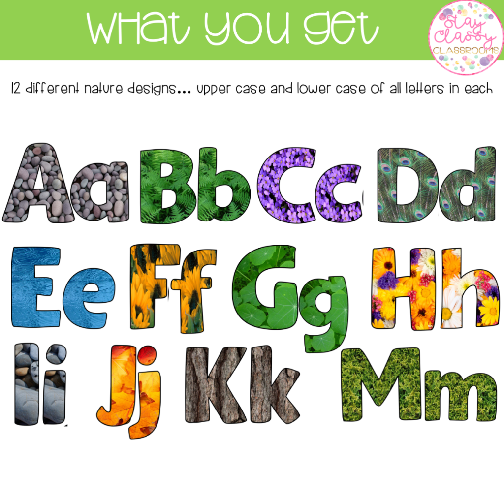 Nature Bulletin Board Letters - Stay Classy Classrooms