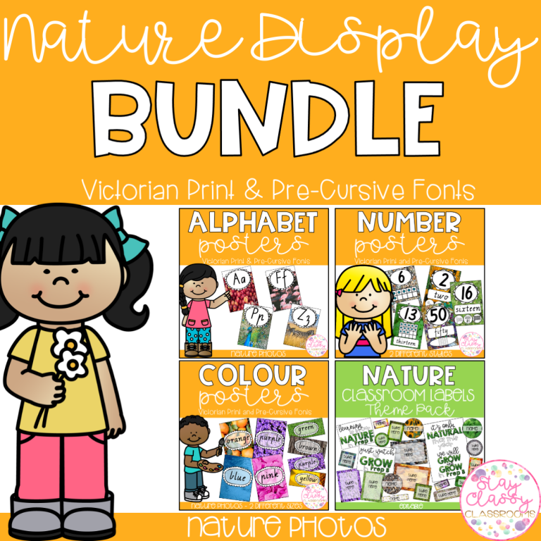 Nature Display Bundle - VICTORIAN FONTS - Stay Classy Classrooms