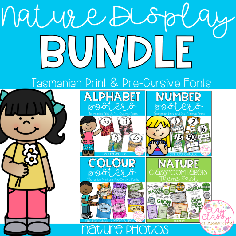 Nature Display Bundle - TASMANIAN FONTS - Stay Classy Classrooms