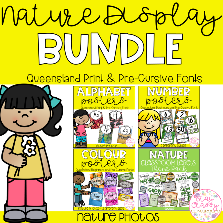 Nature Display Bundle - QUEENSLAND FONTS - Stay Classy Classrooms