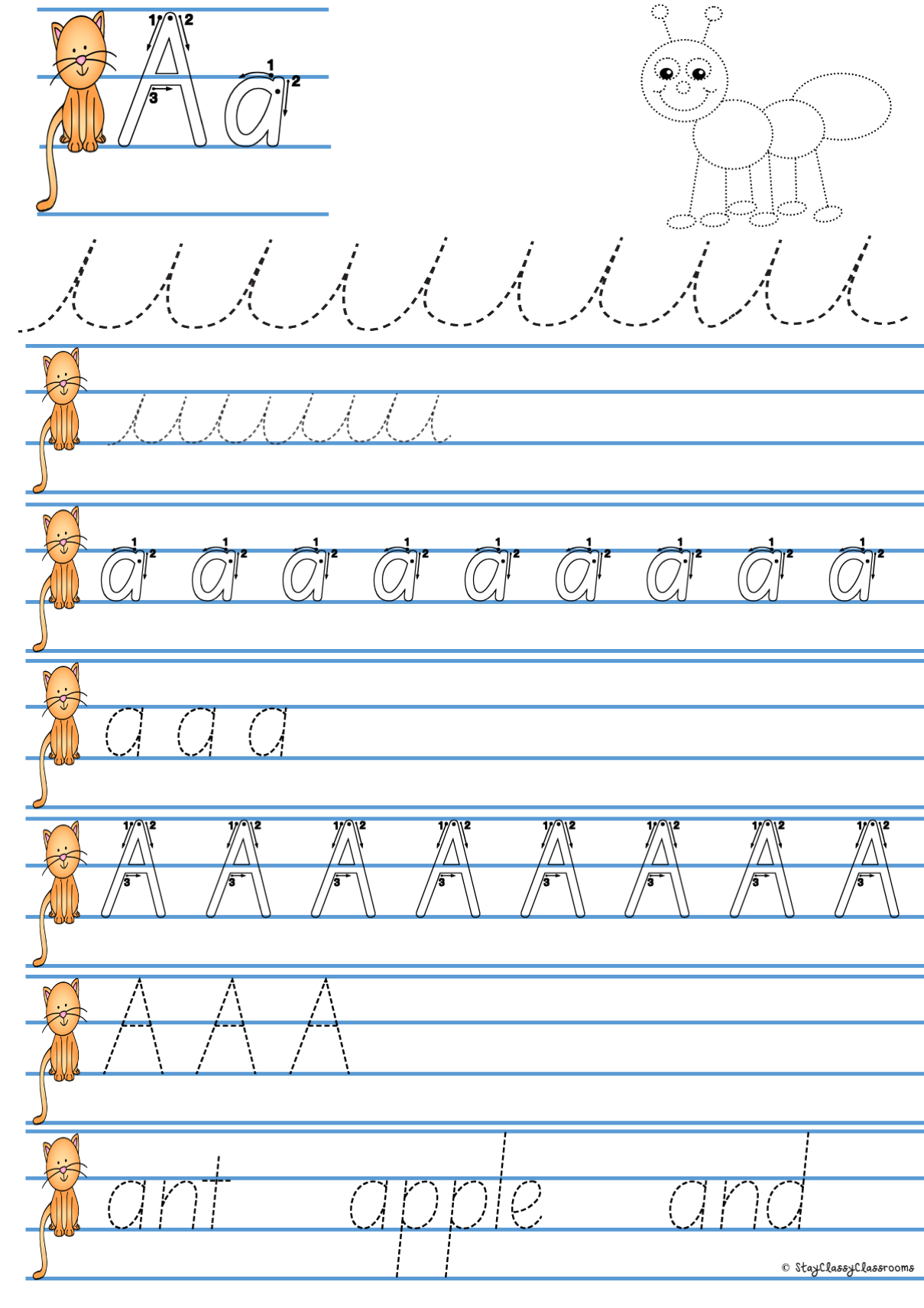 Handwriting Booklets - SOUTH AUSTRALIAN PRINT Font - Stay Classy Classrooms