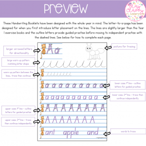 Handwriting Booklets - SOUTH AUSTRALIAN PRINT Font - Stay Classy Classrooms