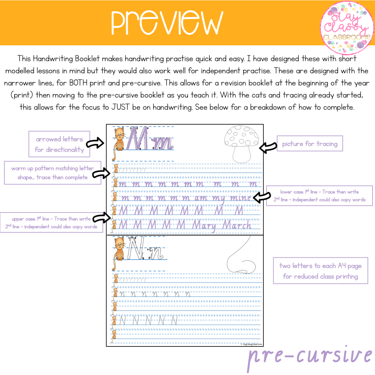 Handwriting Booklets - Year 2 VICTORIAN Fonts - Stay Classy Classrooms