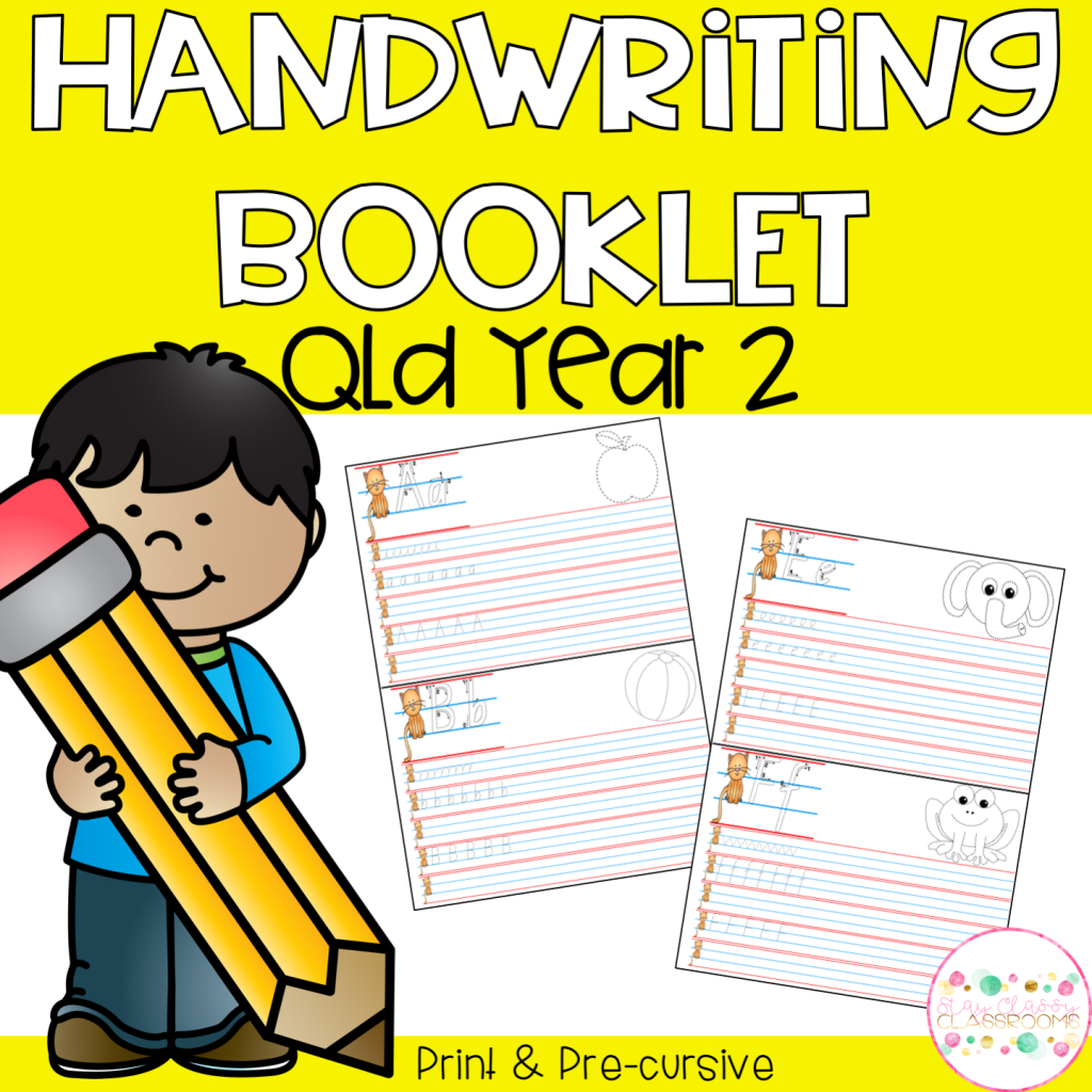 Handwriting Booklets - Year 2 QUEENSLAND Fonts - Stay Classy Classrooms