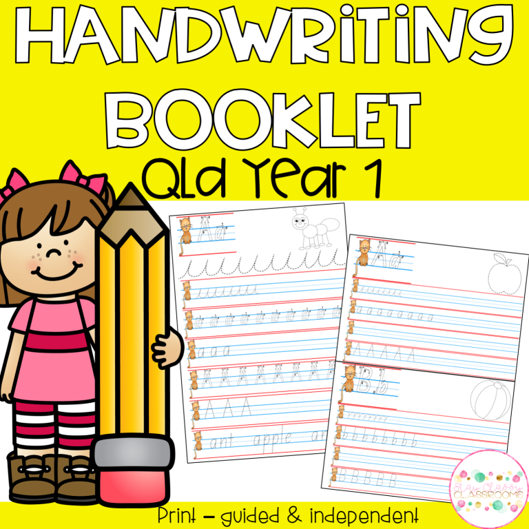 Handwriting Booklets - QLD Year 1 - Stay Classy Classrooms