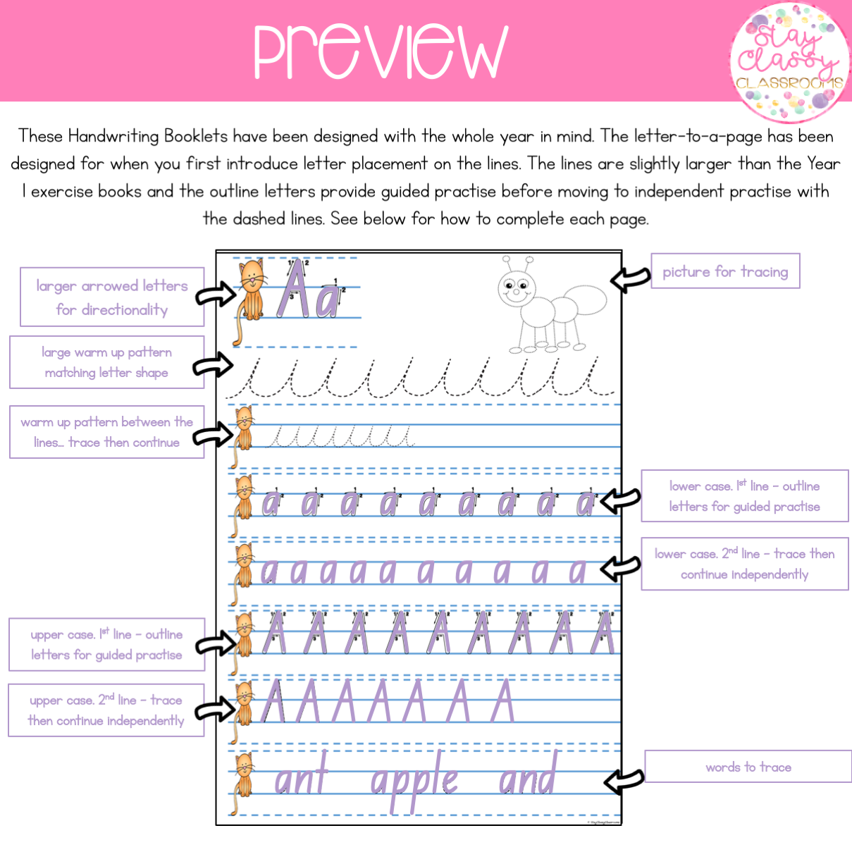 Handwriting Booklets - New South Wales PRINT Font - Stay Classy Classrooms