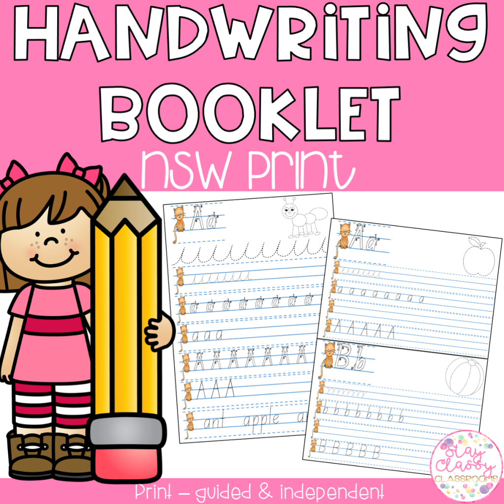 Handwriting Booklets - New South Wales PRINT Font - Stay Classy Classrooms