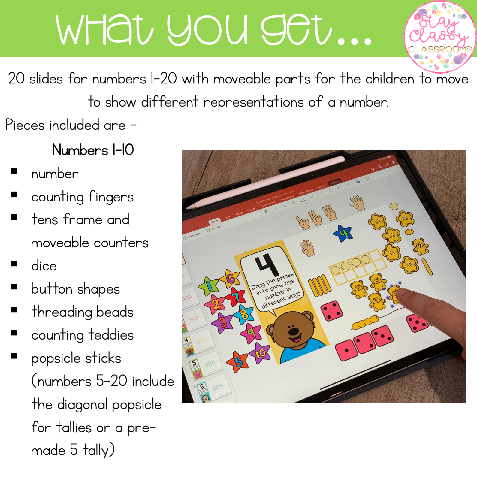 Digital Number Representations - Numbers to 20 - Stay Classy Classrooms
