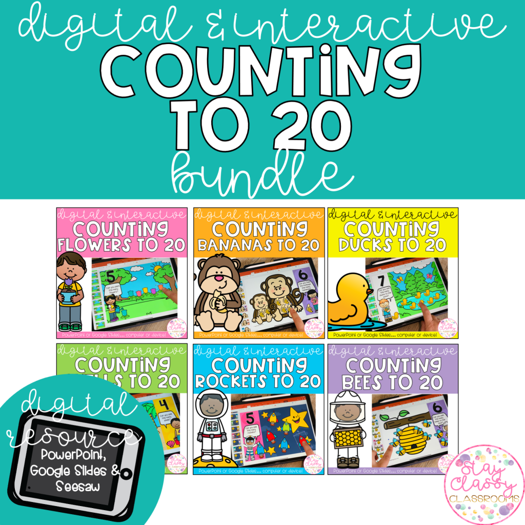 Digital Counting to 20 BUNDLE - Stay Classy Classrooms