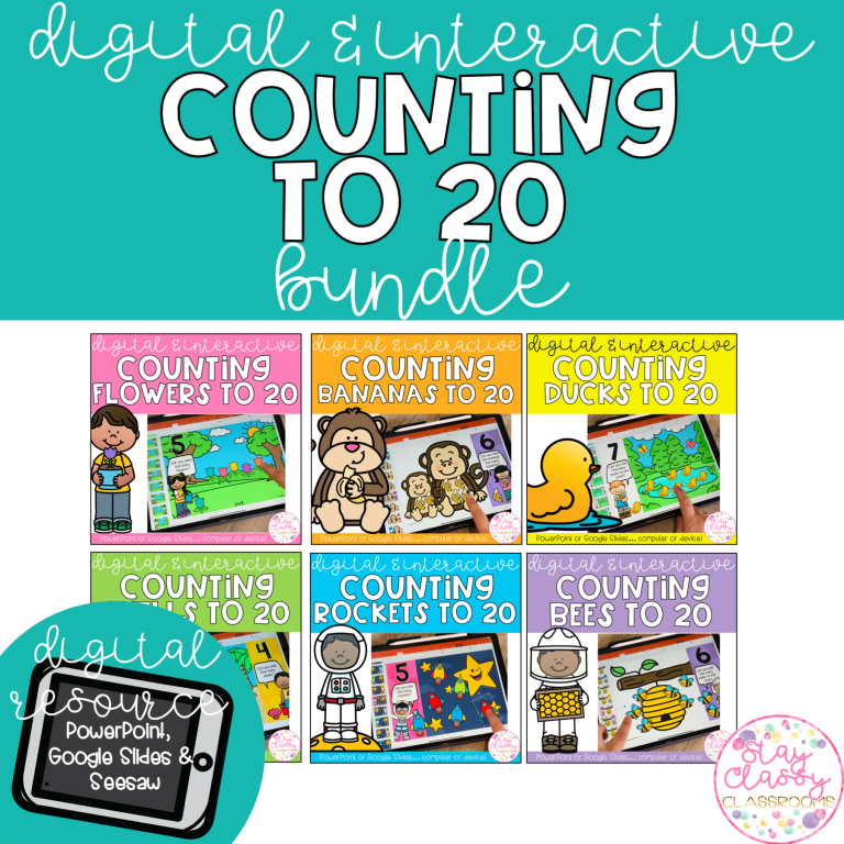 Digital Counting to 20 BUNDLE - Stay Classy Classrooms