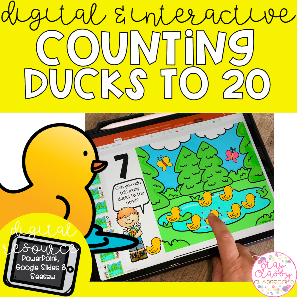 Digital Counting to 20 Ducks - Stay Classy Classrooms