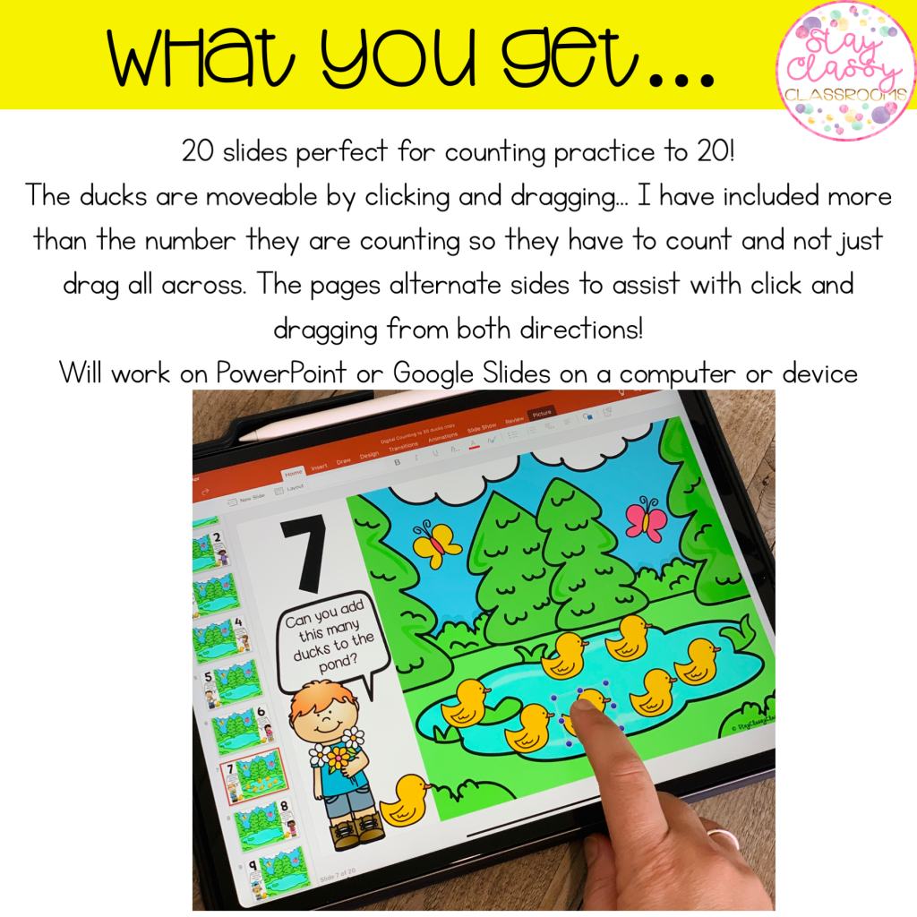 Digital Counting to 20 Ducks - Stay Classy Classrooms