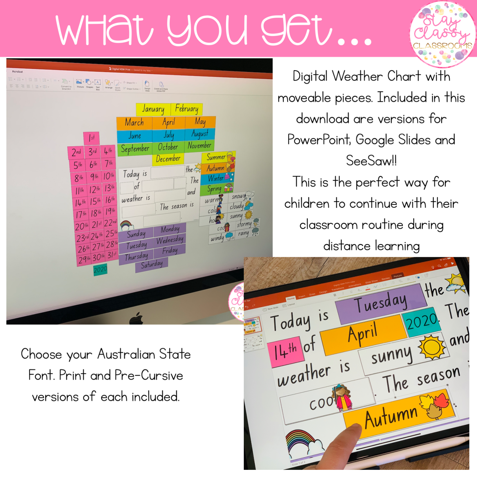 Digital Date & Weather Chart - Stay Classy Classrooms