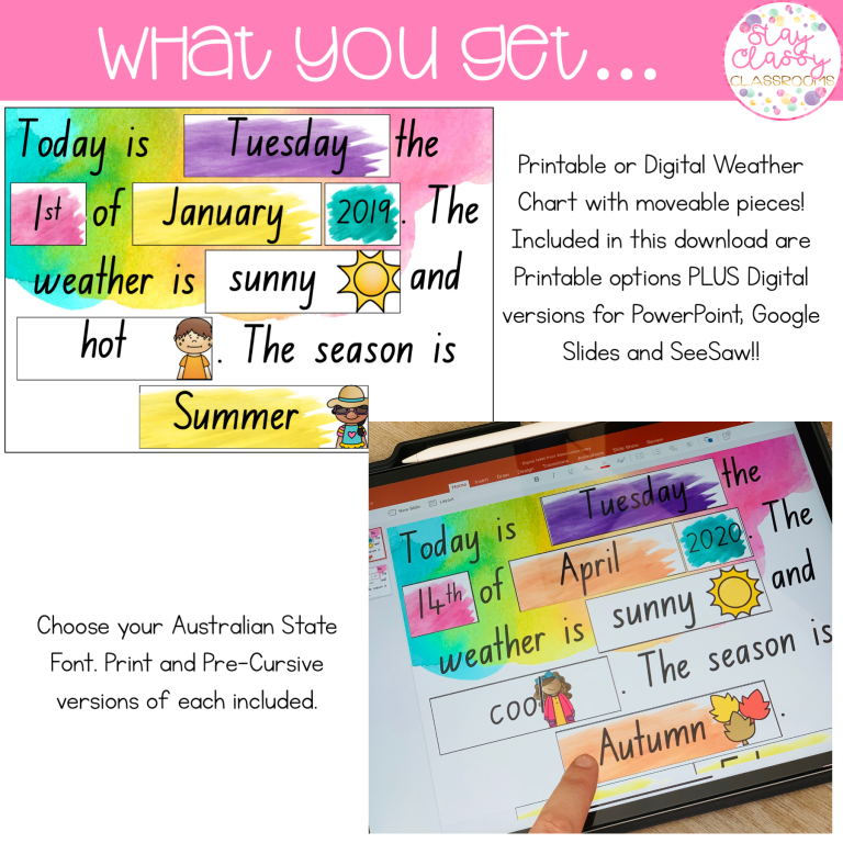 Digital Date & Weather Chart - Stay Classy Classrooms