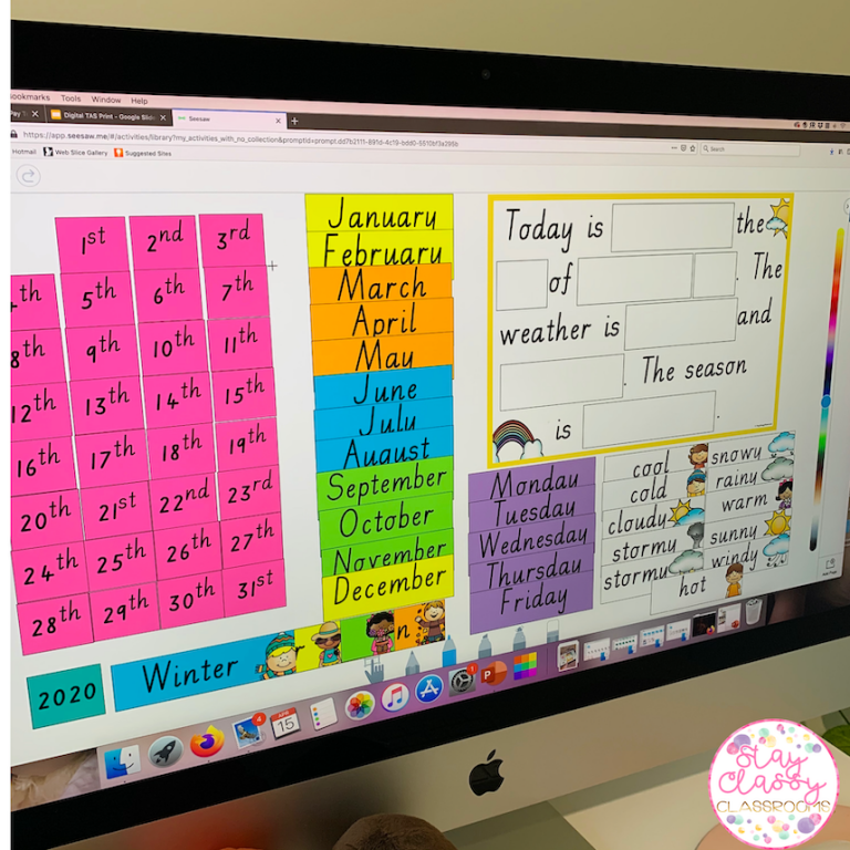 Digital Date & Weather Chart - Stay Classy Classrooms