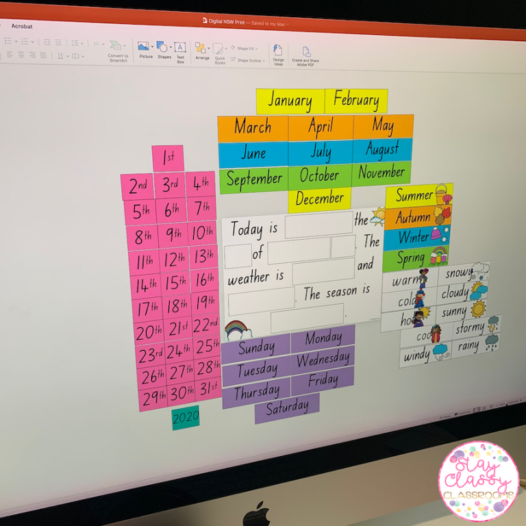 Digital Date & Weather Chart - Stay Classy Classrooms