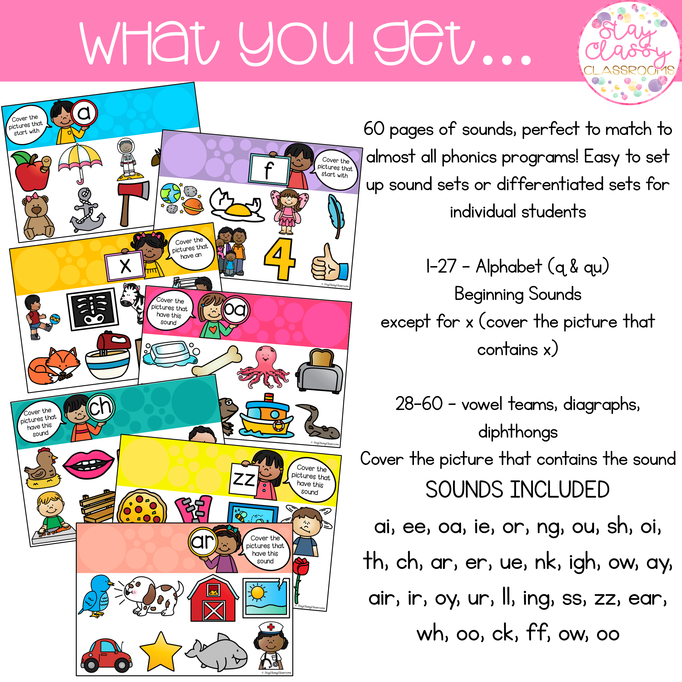 Phonics Practice - Cover the Sound Printable - Stay Classy Classrooms