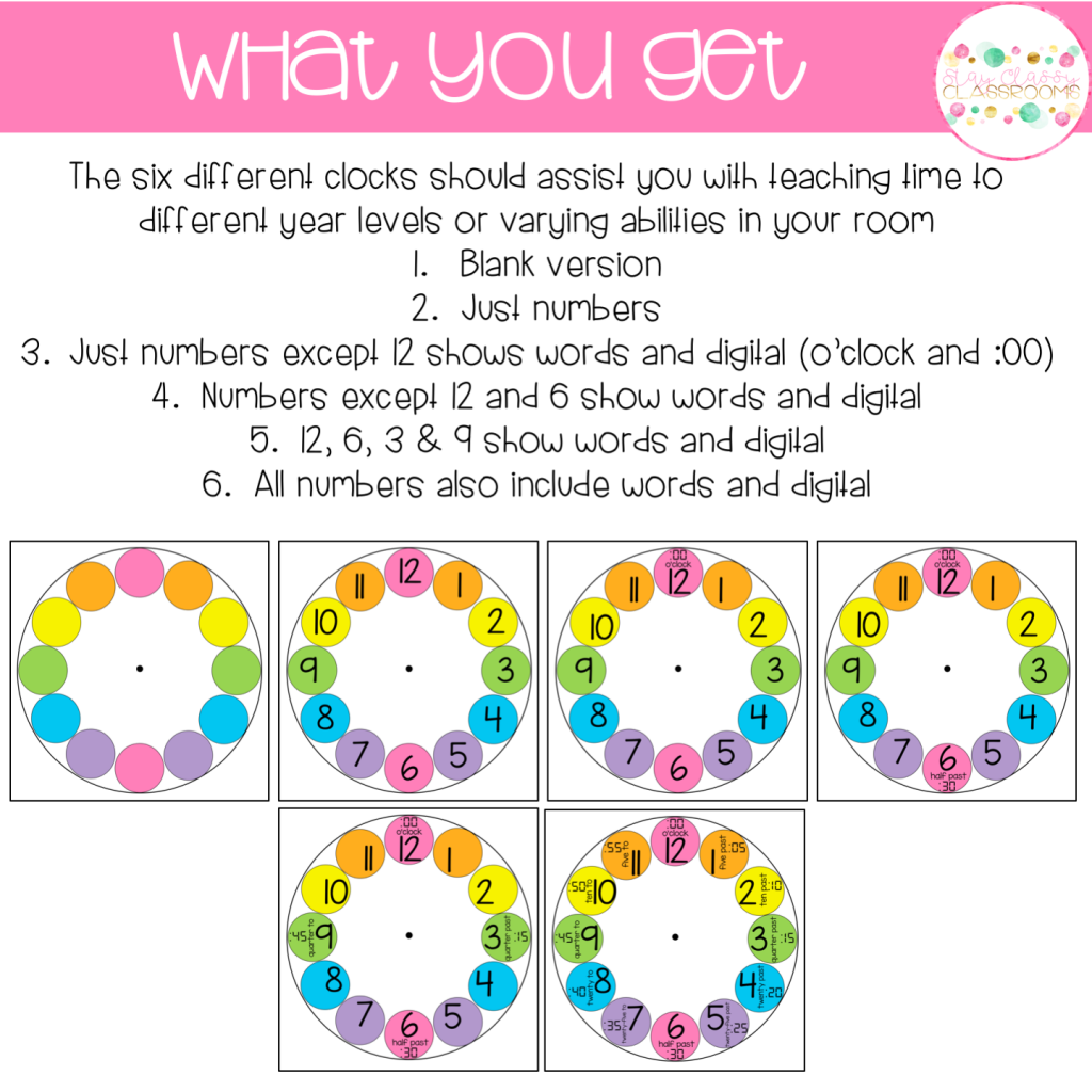 Build a Clock Templates - Stay Classy Classrooms