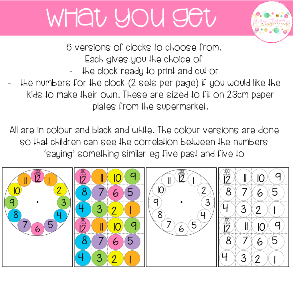 Build a Clock Templates - Stay Classy Classrooms