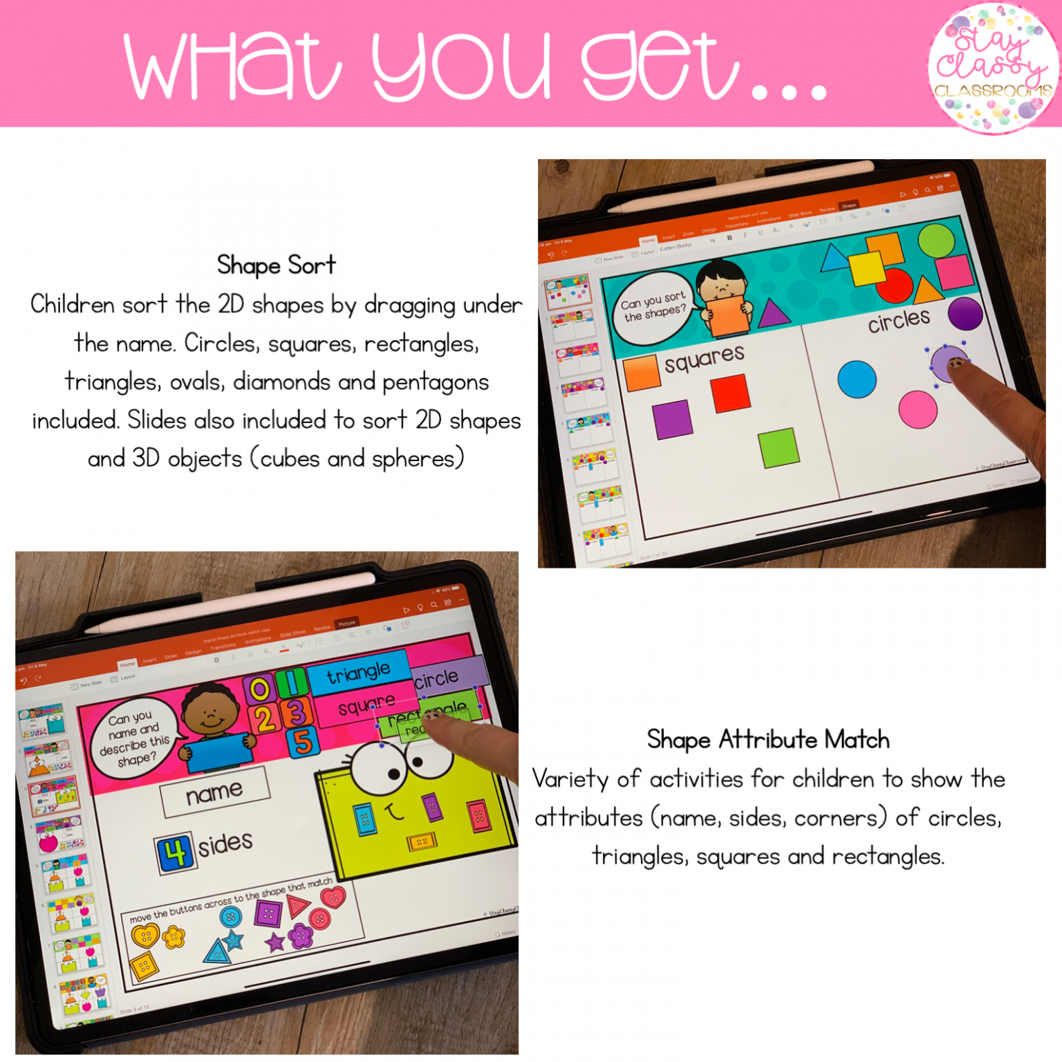 Digital 2D Shapes - Stay Classy Classrooms