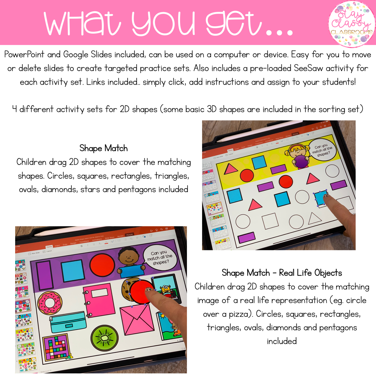 Digital 2D Shapes - Stay Classy Classrooms