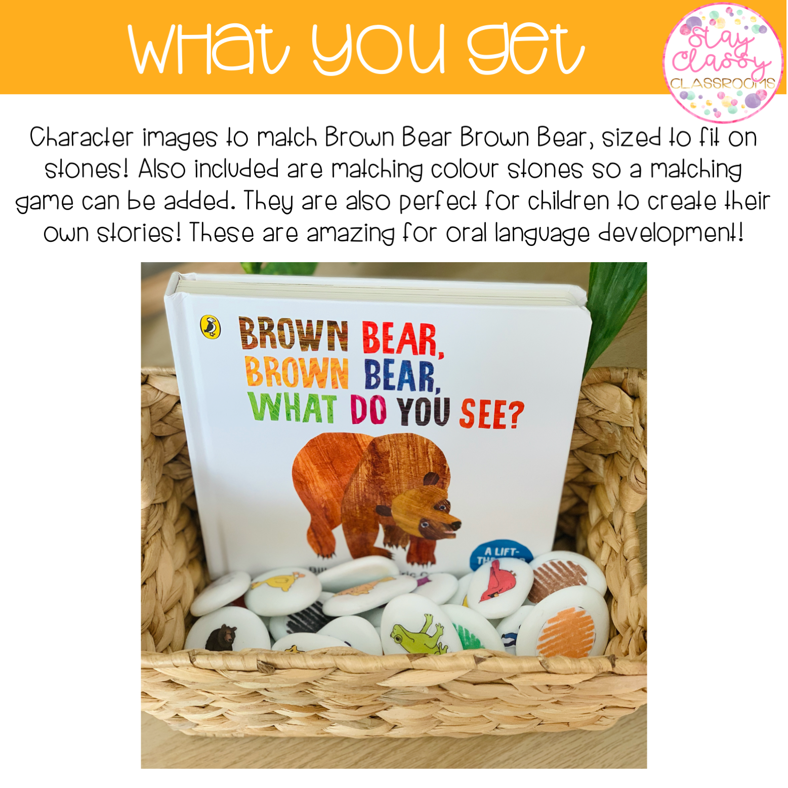 Brown Bear Story Stones - Stay Classy Classrooms