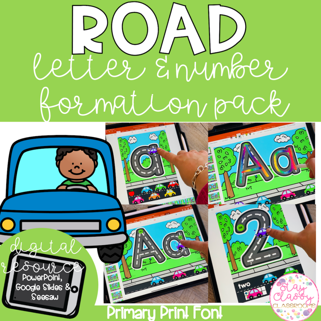 Road Letters and Numbers DIGITAL pack - Primary Print Font - Stay ...