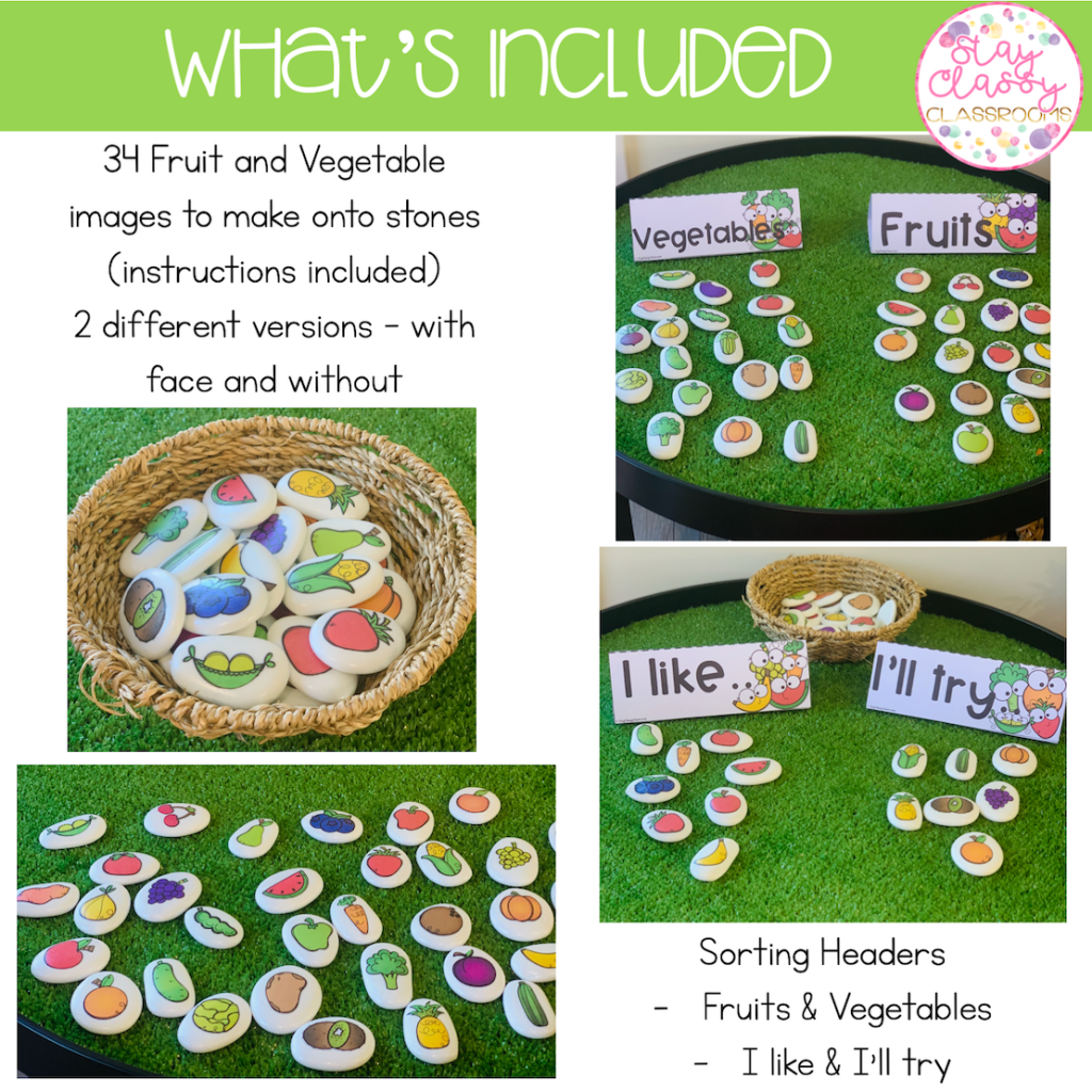 Fruit and Vegetables Stone Pack - Stay Classy Classrooms