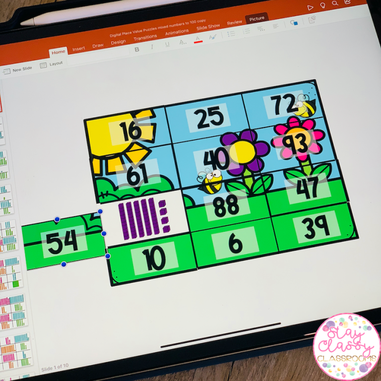 Digital Place Value Puzzles Numbers to 100 - SeeSaw, Google Slides ...