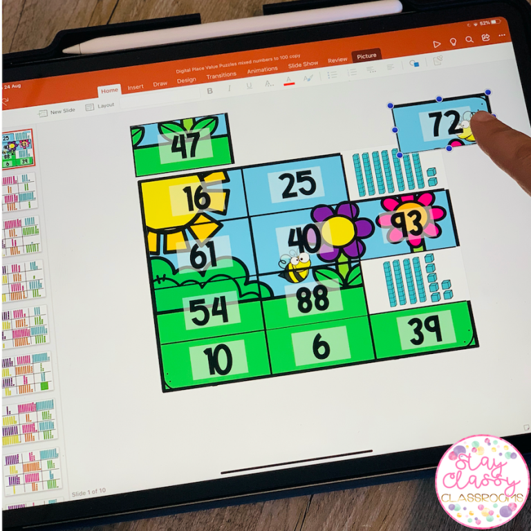 Digital Place Value Puzzles Numbers to 100 - SeeSaw, Google Slides ...