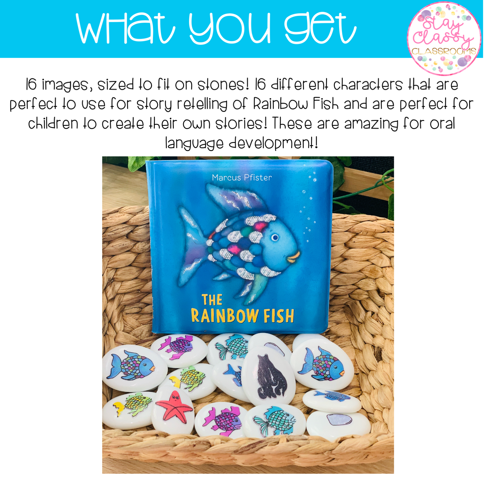 Fish Story Stones - Stay Classy Classrooms