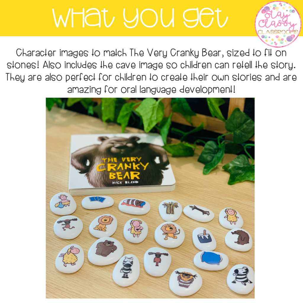 Cranky Bear Story Stones - Stay Classy Classrooms