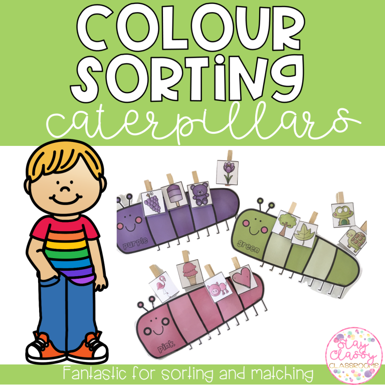 Colour Sorting Caterpillars - Stay Classy Classrooms