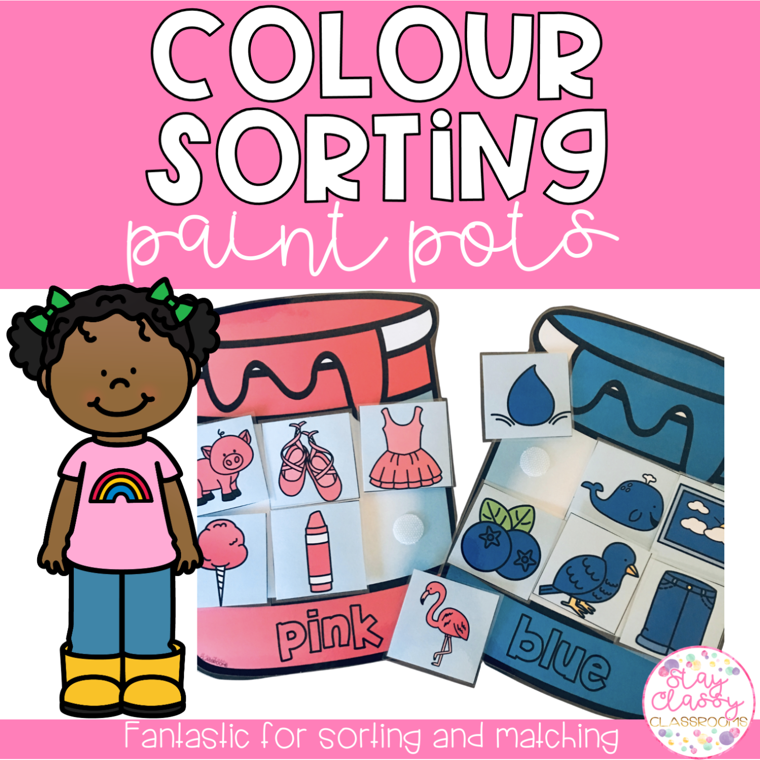 Colour Sorting Paint Pots - Stay Classy Classrooms