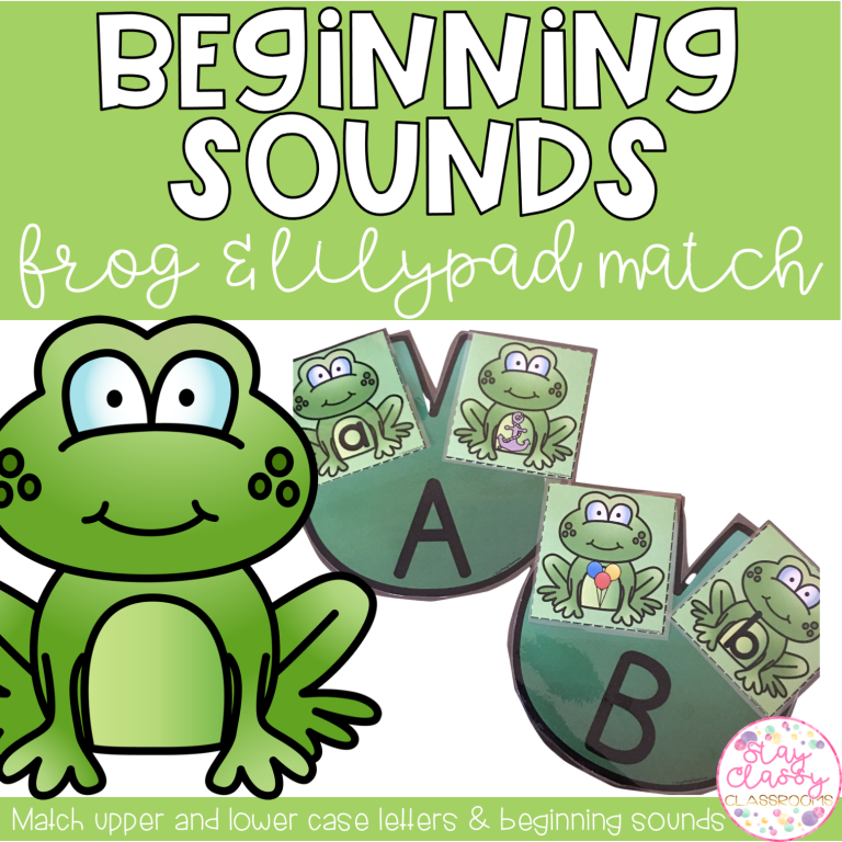 Alphabet & Beginning Sounds Match - Frogs and Lily Pads - Stay Classy ...