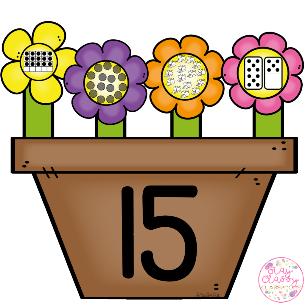 Number Representation Flowerpots - Numbers 0-20 - Stay Classy Classrooms
