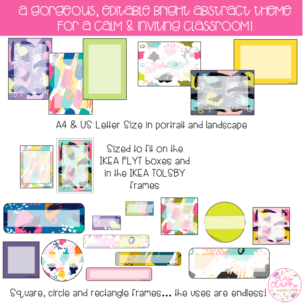 Bright Abstract Classroom Theme Pack - Stay Classy Classrooms