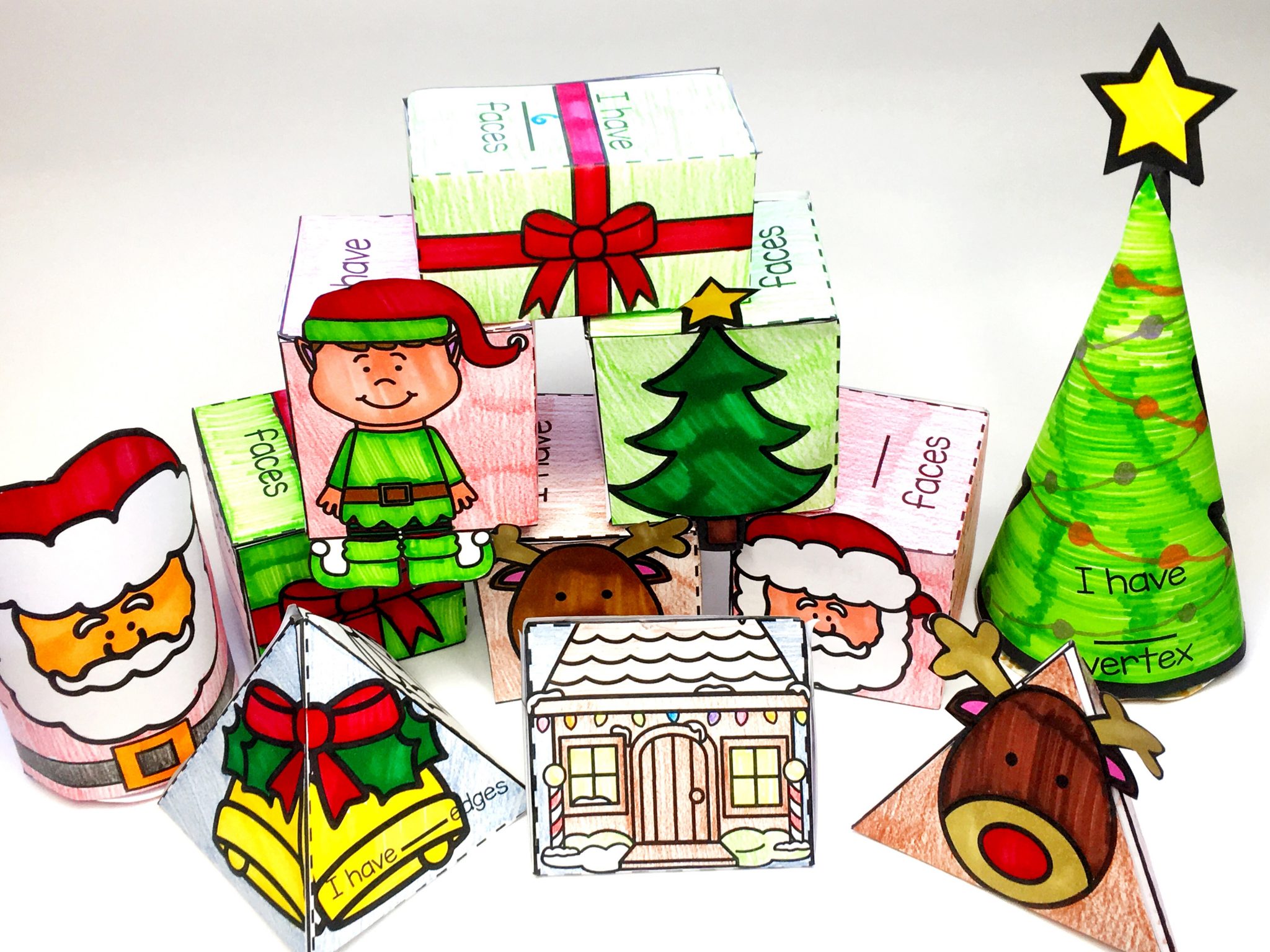 3D Shape Nets Christmas Buddies - Stay Classy Classrooms