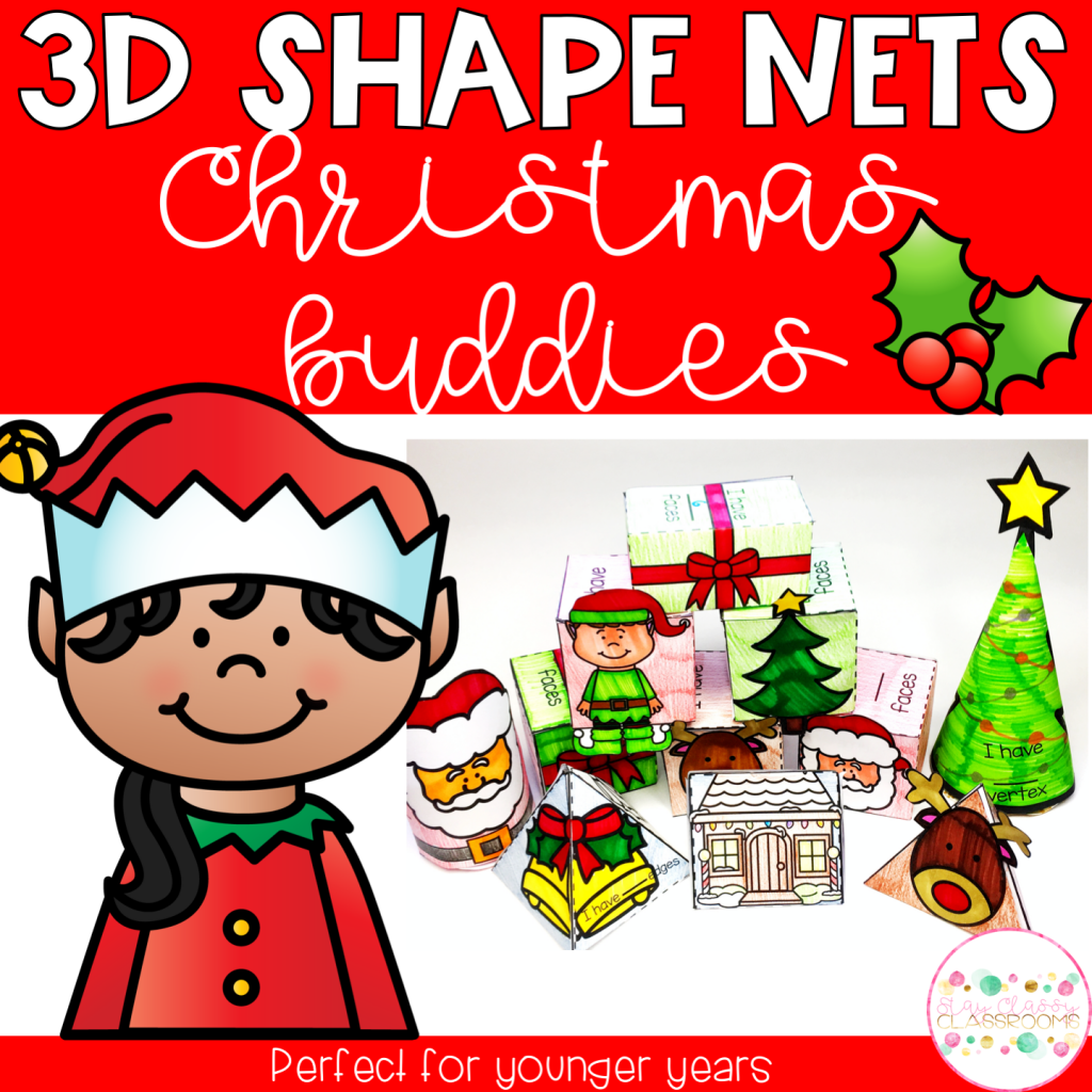 3D Shape Nets Christmas Buddies - Stay Classy Classrooms